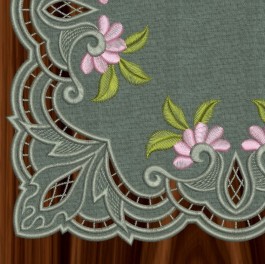 Art Embroidery|Kayla Floral Cutwork Doily