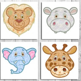Stitch Emporium | Secrets Of Embroidery|Applique Animal Faces Set