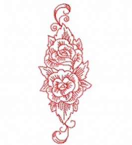 Designs By Celeste | Secrets Of Embroidery|Redwork Rose Corners and Centers